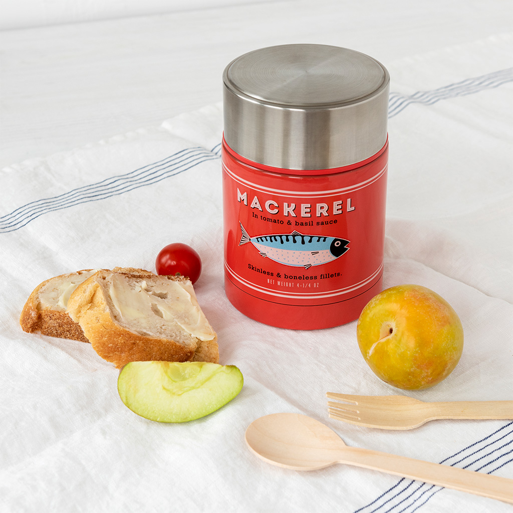 Stainless steel food flask (450 ml) - Fish MACKEREL | ﻿Rex London