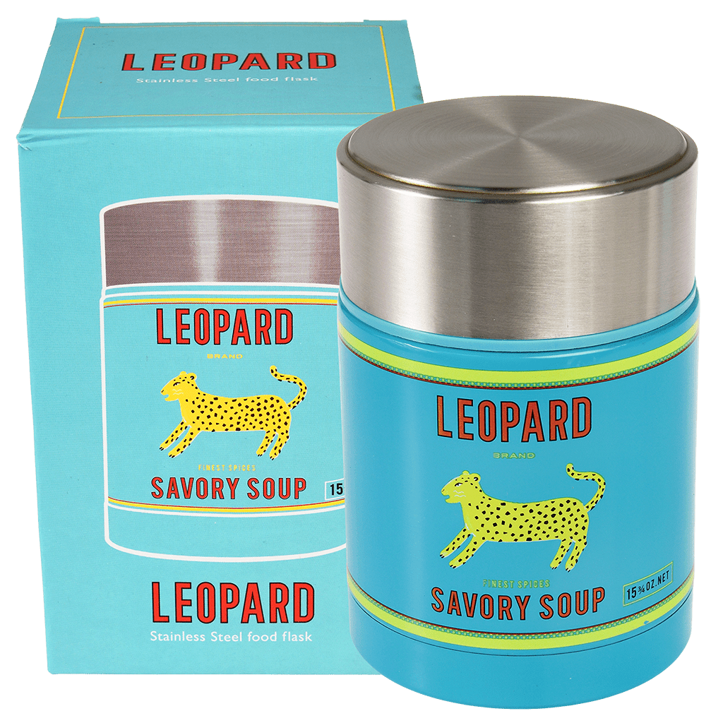 Stainless steel food flask (450 ml) - LEOPARD | ﻿Rex London