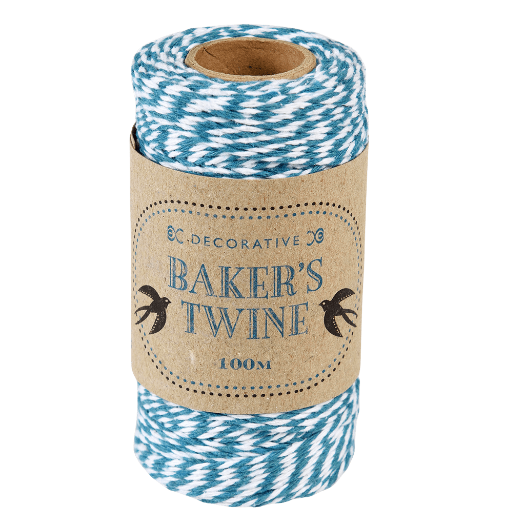 Roll of twine (100m) - Aquamarine and white | ﻿Rex London