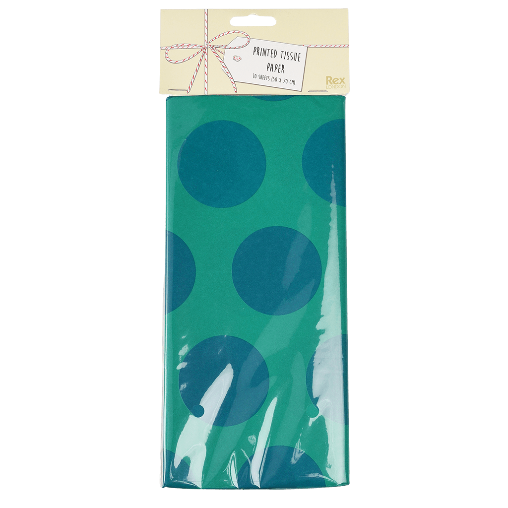Tissue paper (10 sheets) - Spotlight blue on turquoise | ﻿Rex London