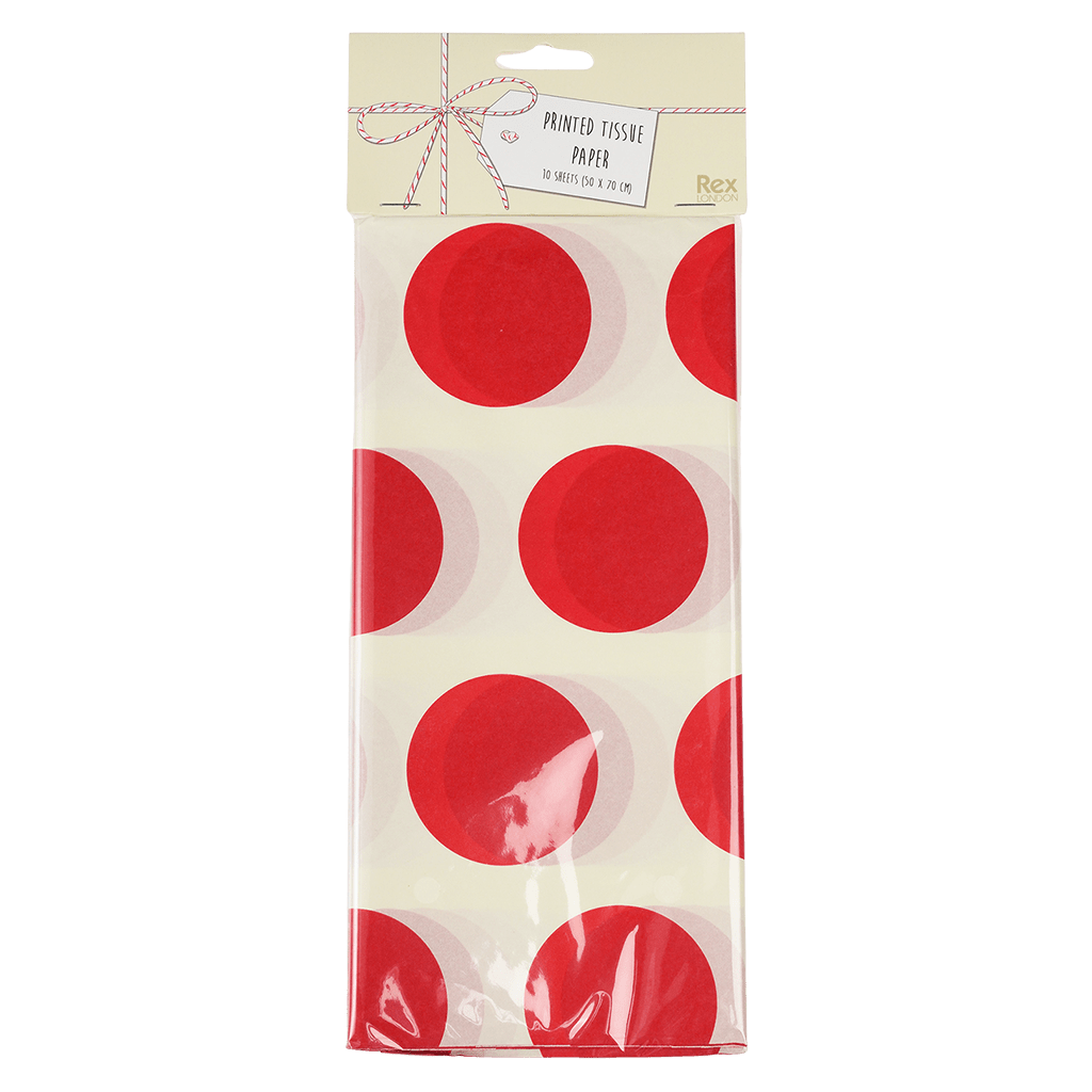 Tissue paper (10 sheets) - Spotlight red on white | ﻿Rex London