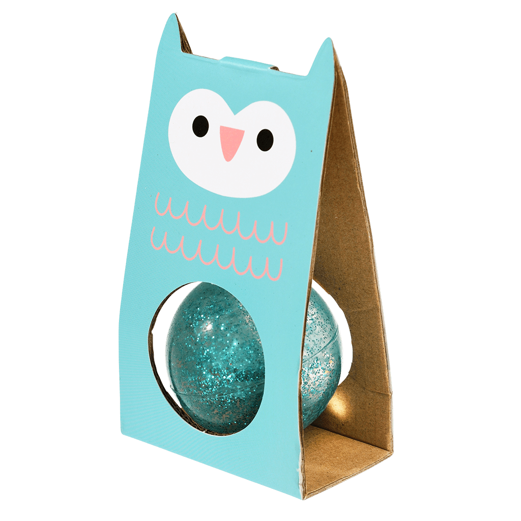 Glitter bouncy ball - Blue owl | ﻿Rex London