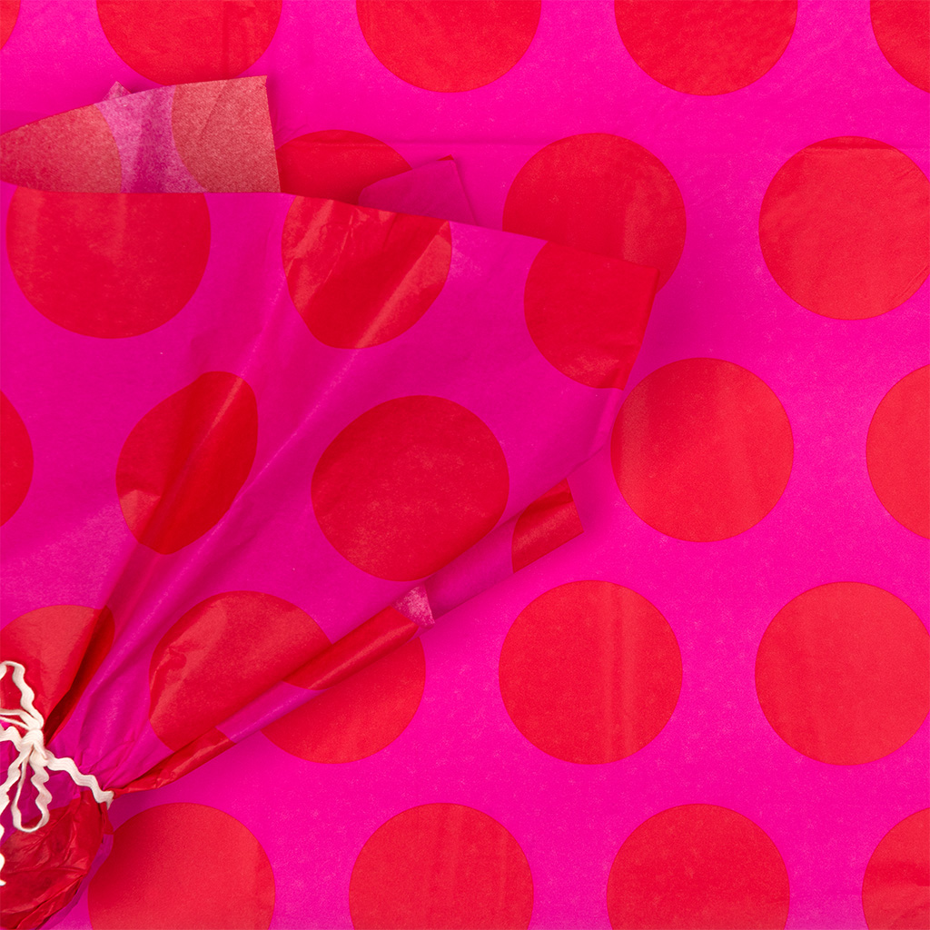 Red On Pink Spotlight Tissue Paper (10 Sheets) | ﻿Rex London
