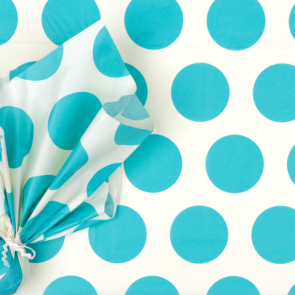 Tissue paper (10 sheets) - Spotlight turquoise on white | ﻿Rex London