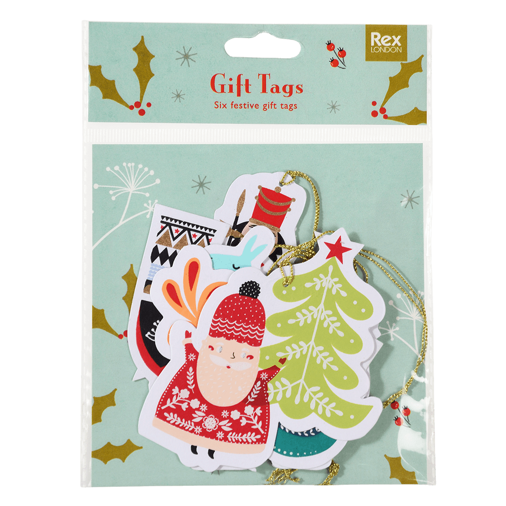 Paper Christmas gift tags (pack of 6) | ﻿Rex London