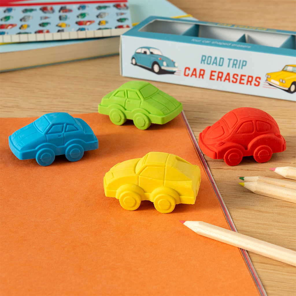 Car erasers (set of 4) - Road Trip | ﻿Rex London