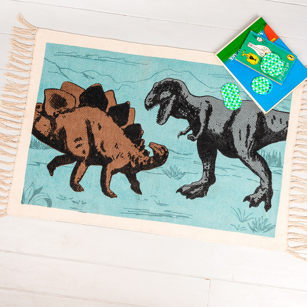 Cotton rug (90 x 60 cm) - Prehistoric Land Dinosaur | ﻿Rex London