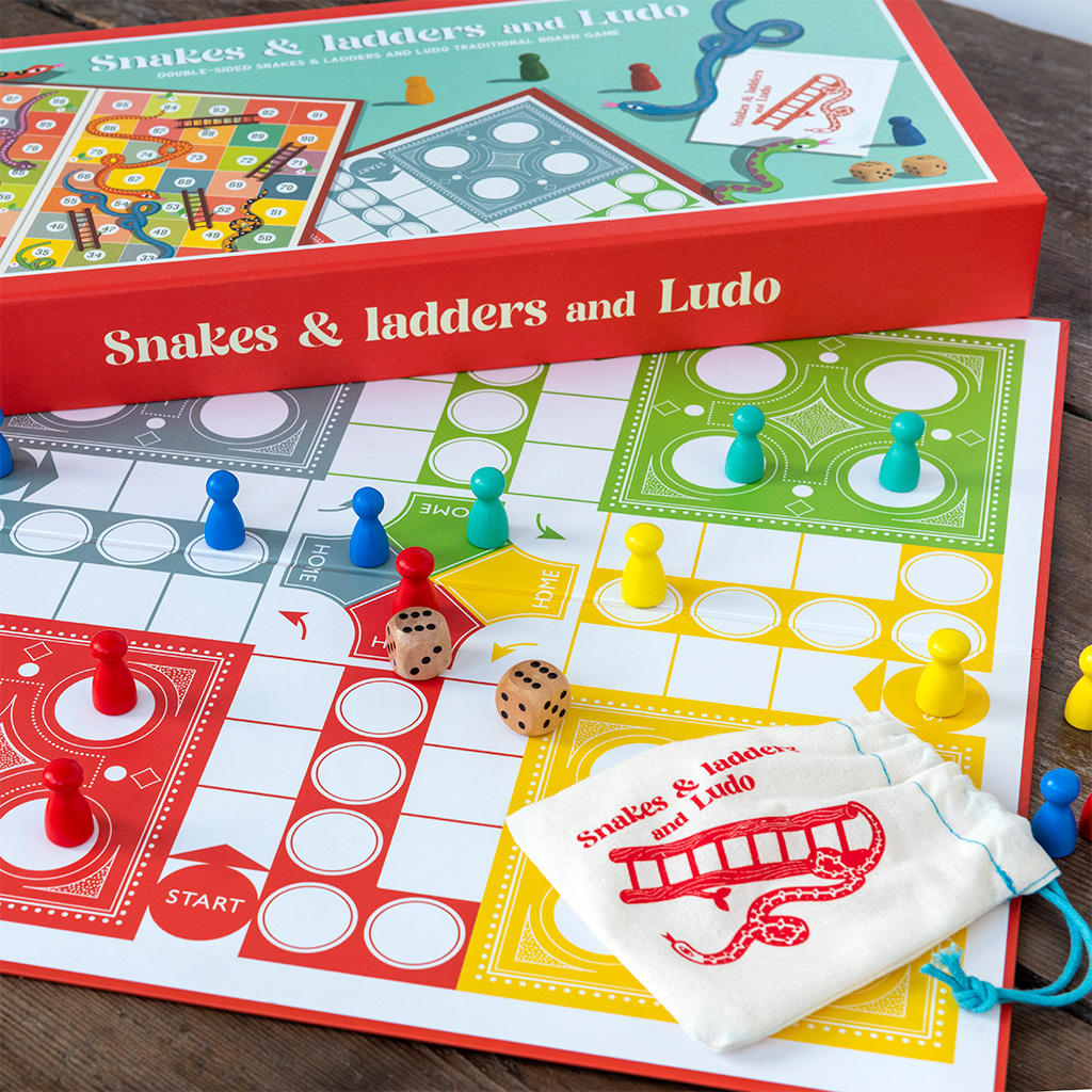 Snakes & Ladders And Ludo Double-Sided Board Game | ﻿Rex London