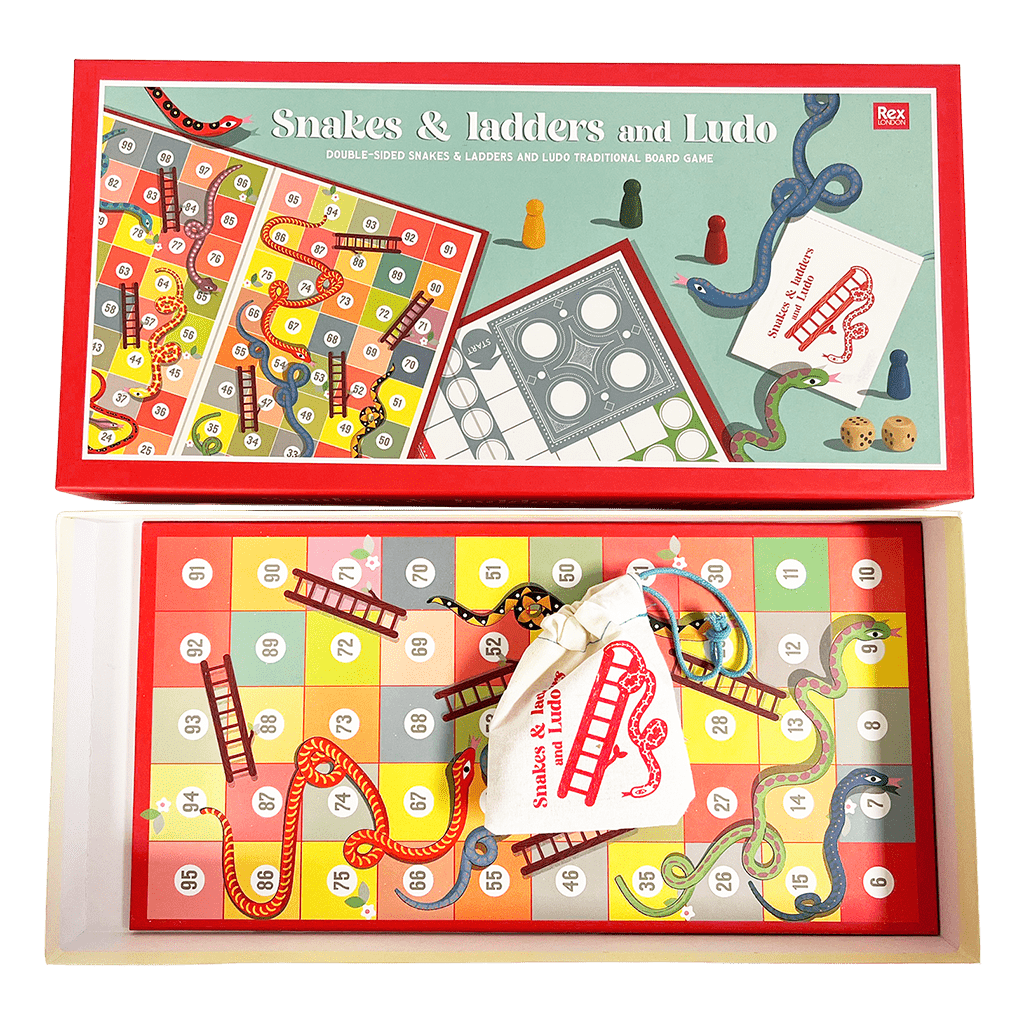 Snakes & Ladders and Ludo double-sided board game | ﻿Rex London