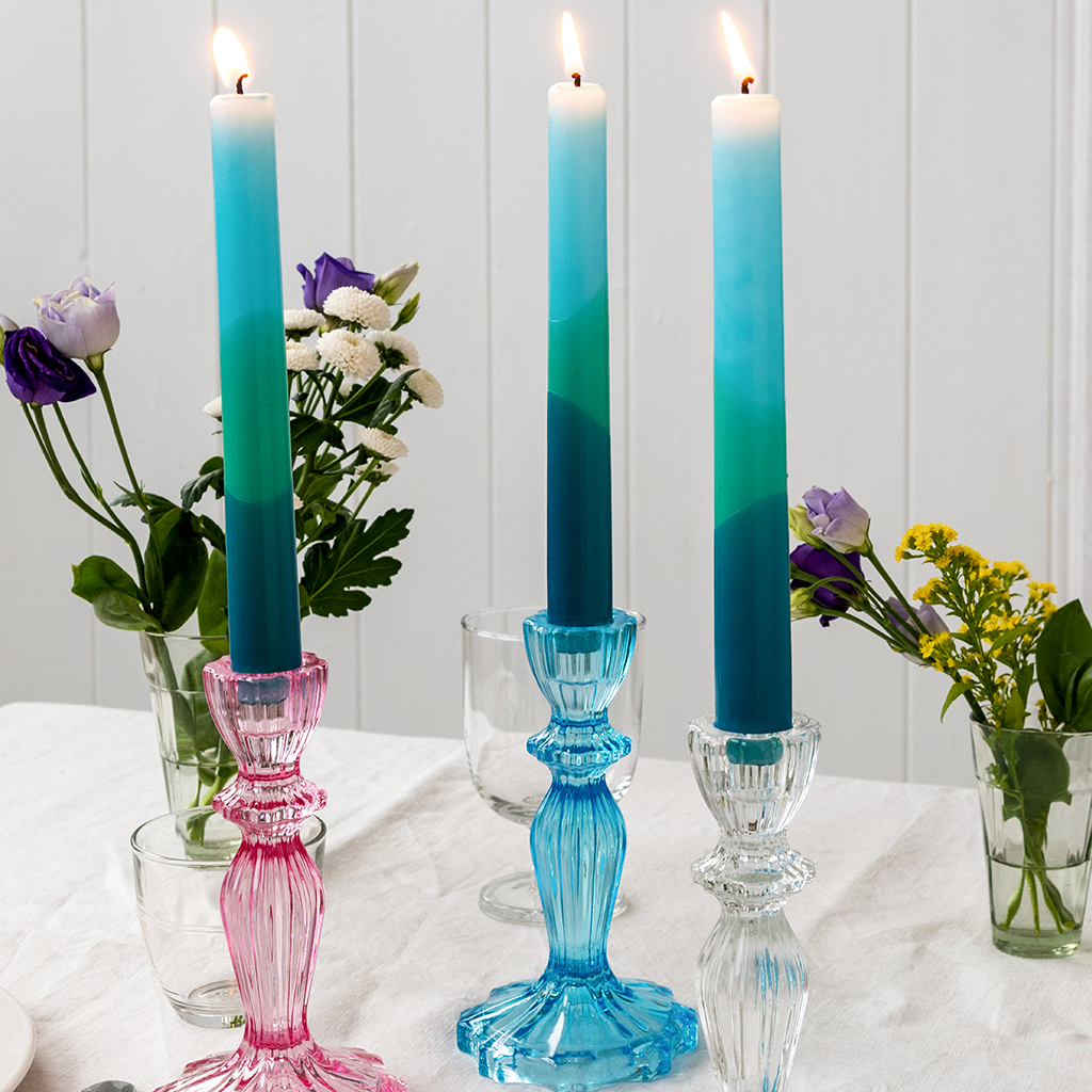 Dip Dye Candles Blue (set Of 4) | ﻿Rex London
