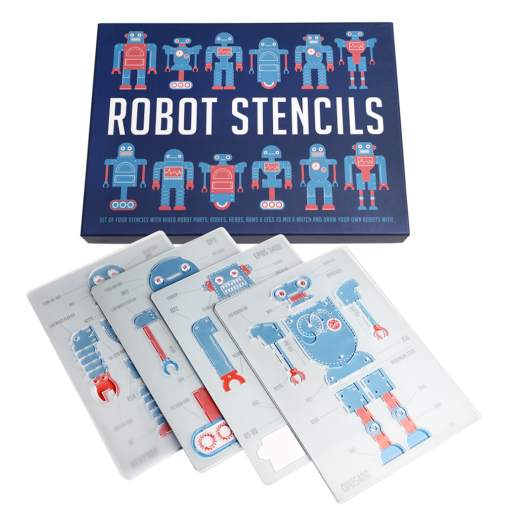 Draw your own robots large stencil set (SECOND) | ﻿Rex London