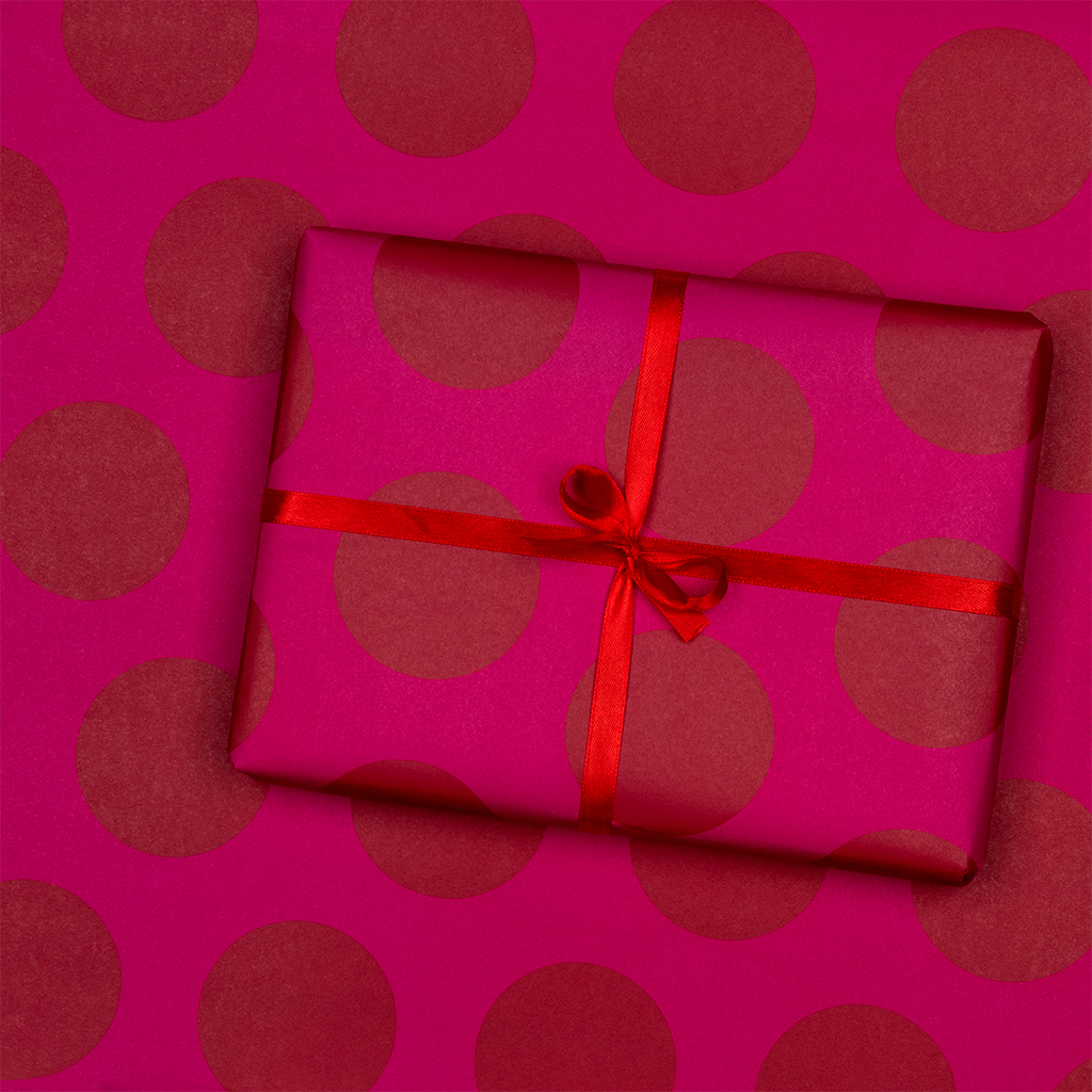 Wrapping paper (5 sheets) - Spotlight red on pink | ﻿Rex London