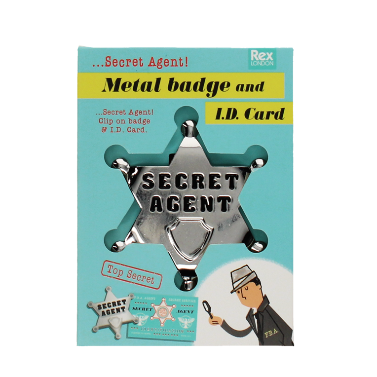 ﻿Metal badge and ID card - Secret Agent | ﻿Rex London