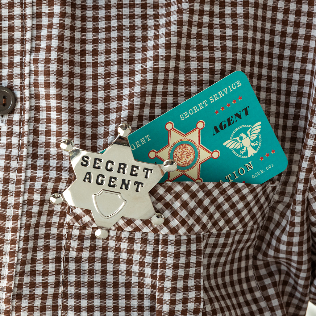 Metal badge and ID card - Secret Agent | ﻿Rex London