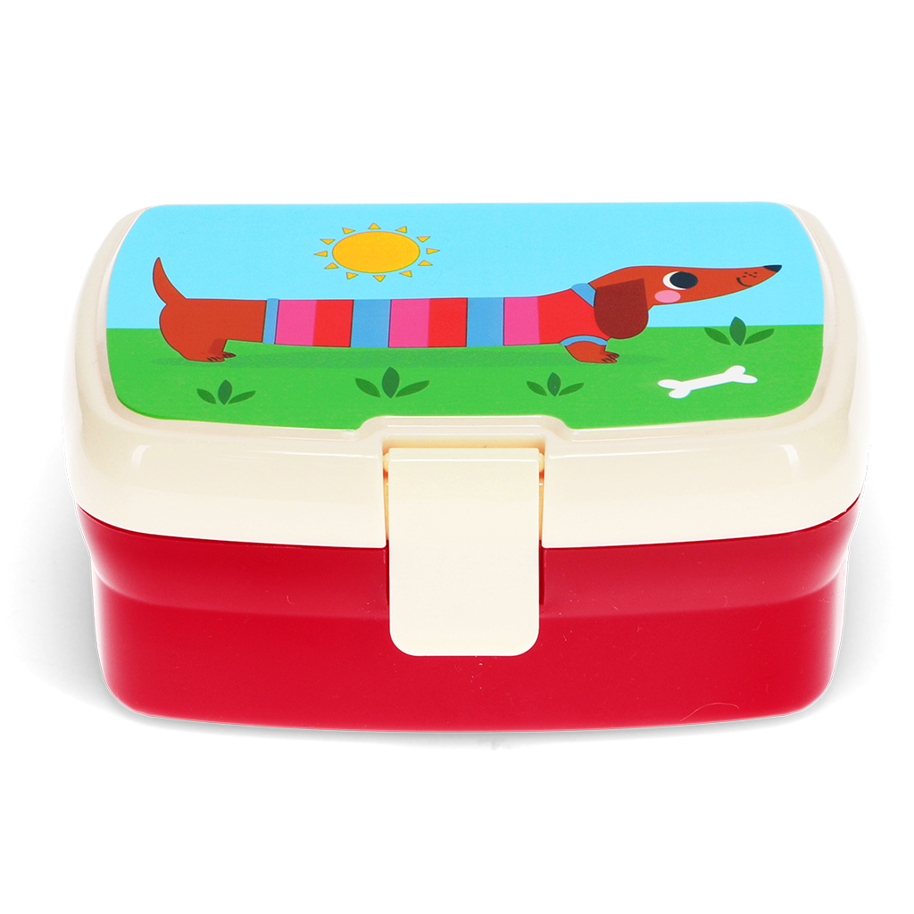 Lunch box with tray - Sunny Sausage Dog | ﻿Rex London