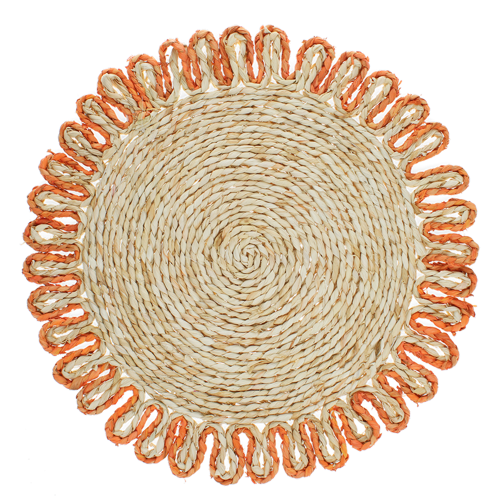 Corn husk placemat - Orange | ﻿Rex London