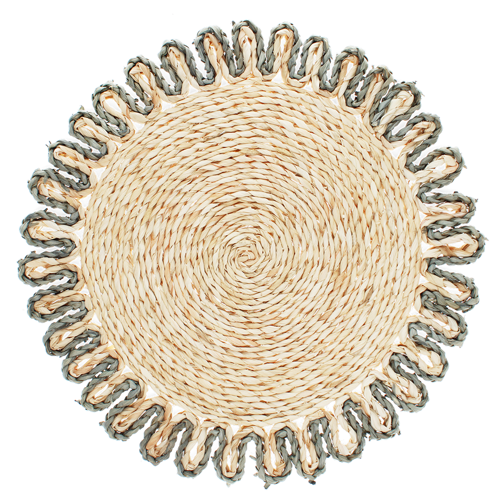 Corn husk placemat - Grey | ﻿Rex London