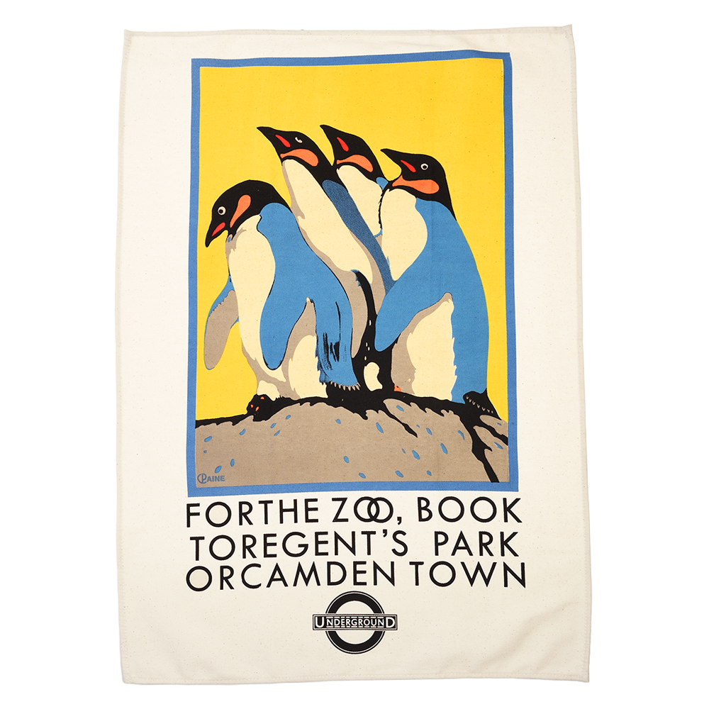 Cotton tea towel - TfL Vintage Poster "For the Zoo..." | ﻿Rex London