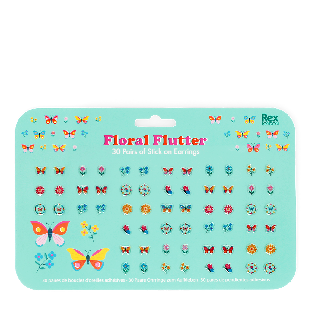 Stick on earrings (30 pairs) - Floral Flutter | ﻿Rex London