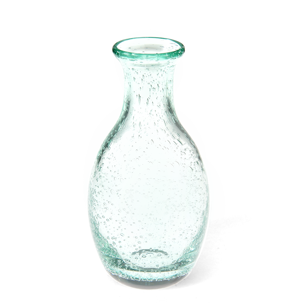 Hand blown bubble glass vase - Blue | ﻿Rex London