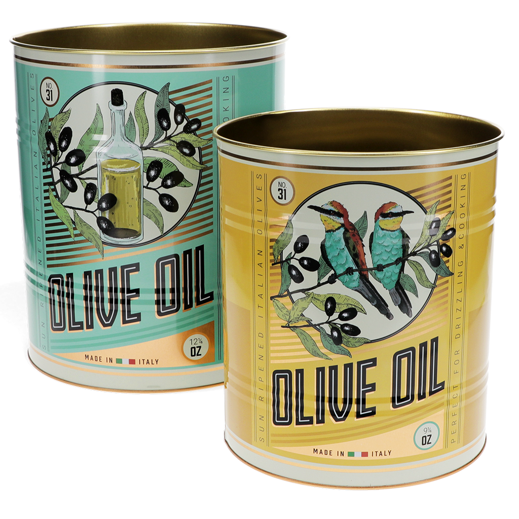 XL storage tins (set of 2) - Olive Oil | ﻿Rex London