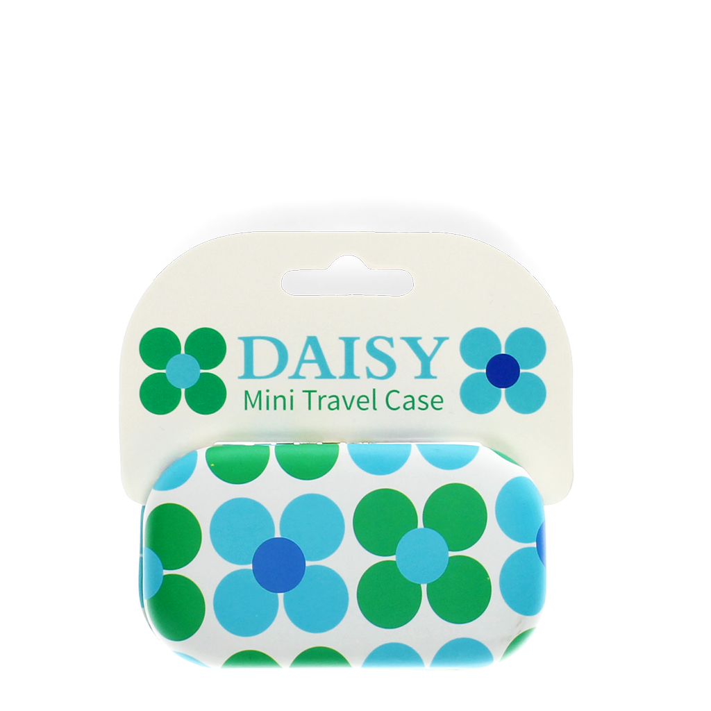 Mini travel case - Blue and green Daisy | ﻿Rex London