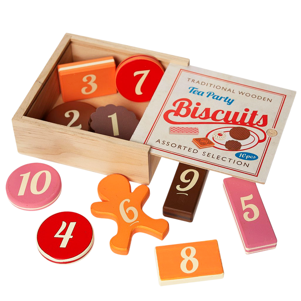 Traditional wooden toy - Biscuits with numbers | ﻿Rex London
