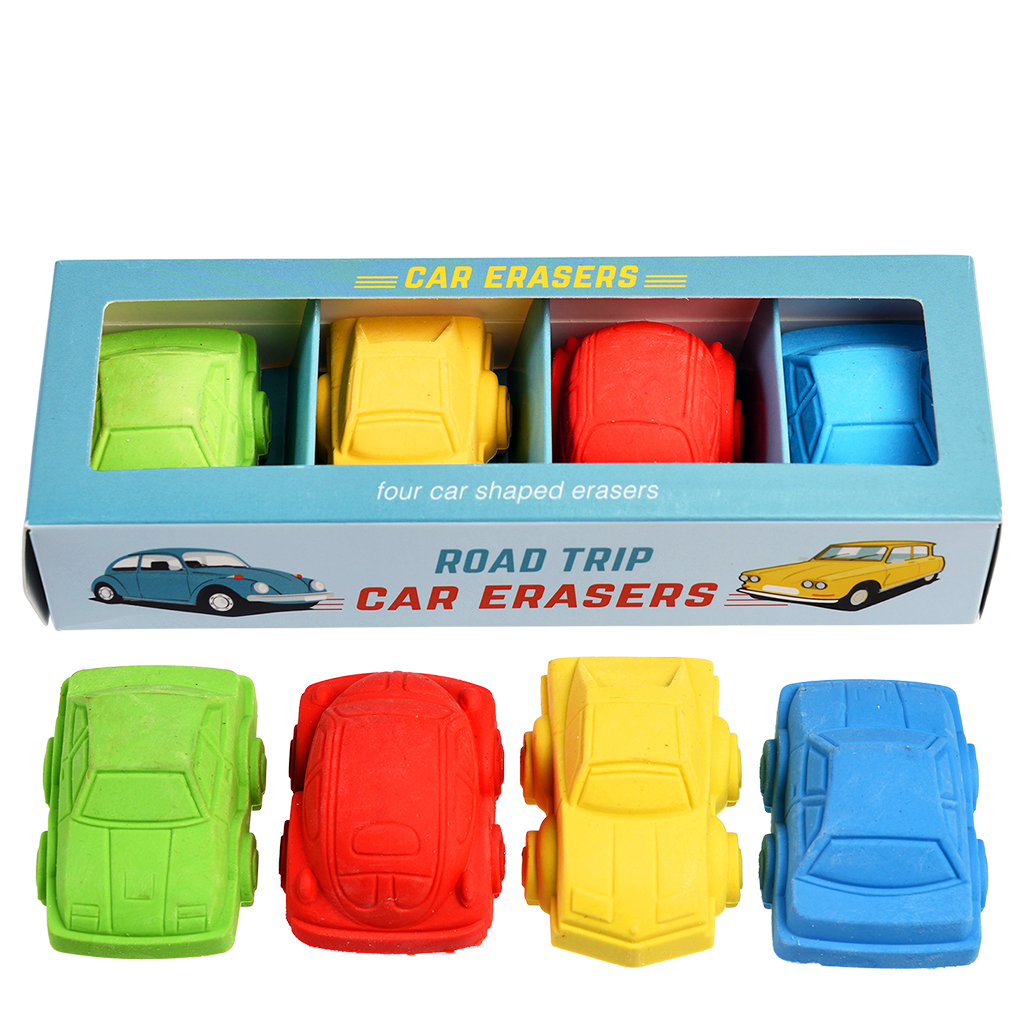 Car erasers (set of 4) - Road Trip | ﻿Rex London