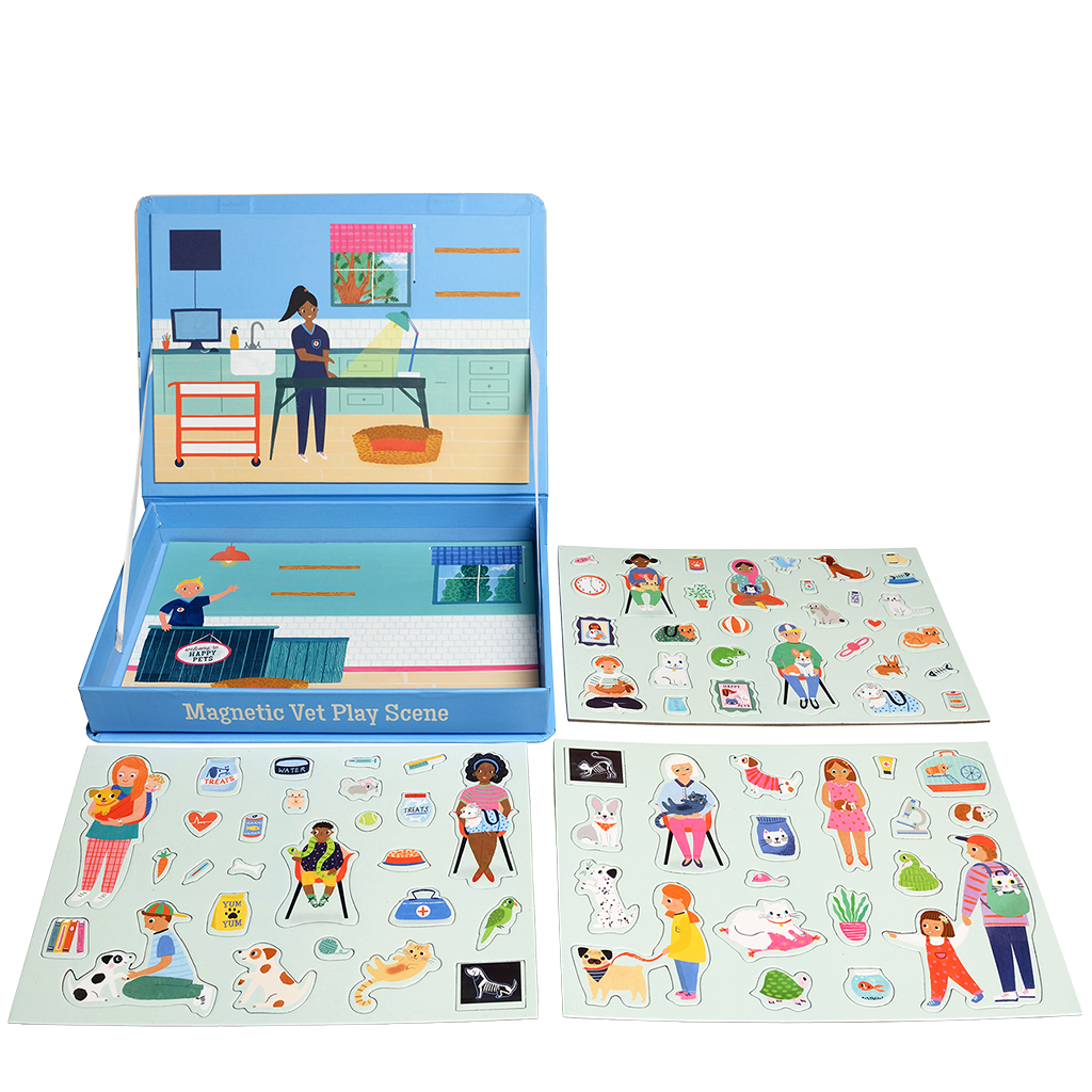 Magnetic vet play scene set (75 pieces) | ﻿Rex London