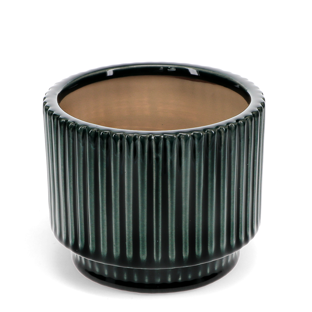 Ridged plant pot - Dark Green | ﻿Rex London