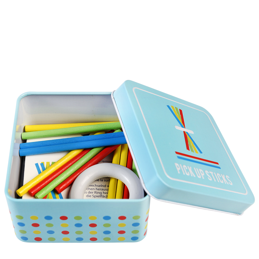 Wooden pick up sticks in a tin | ﻿Rex London