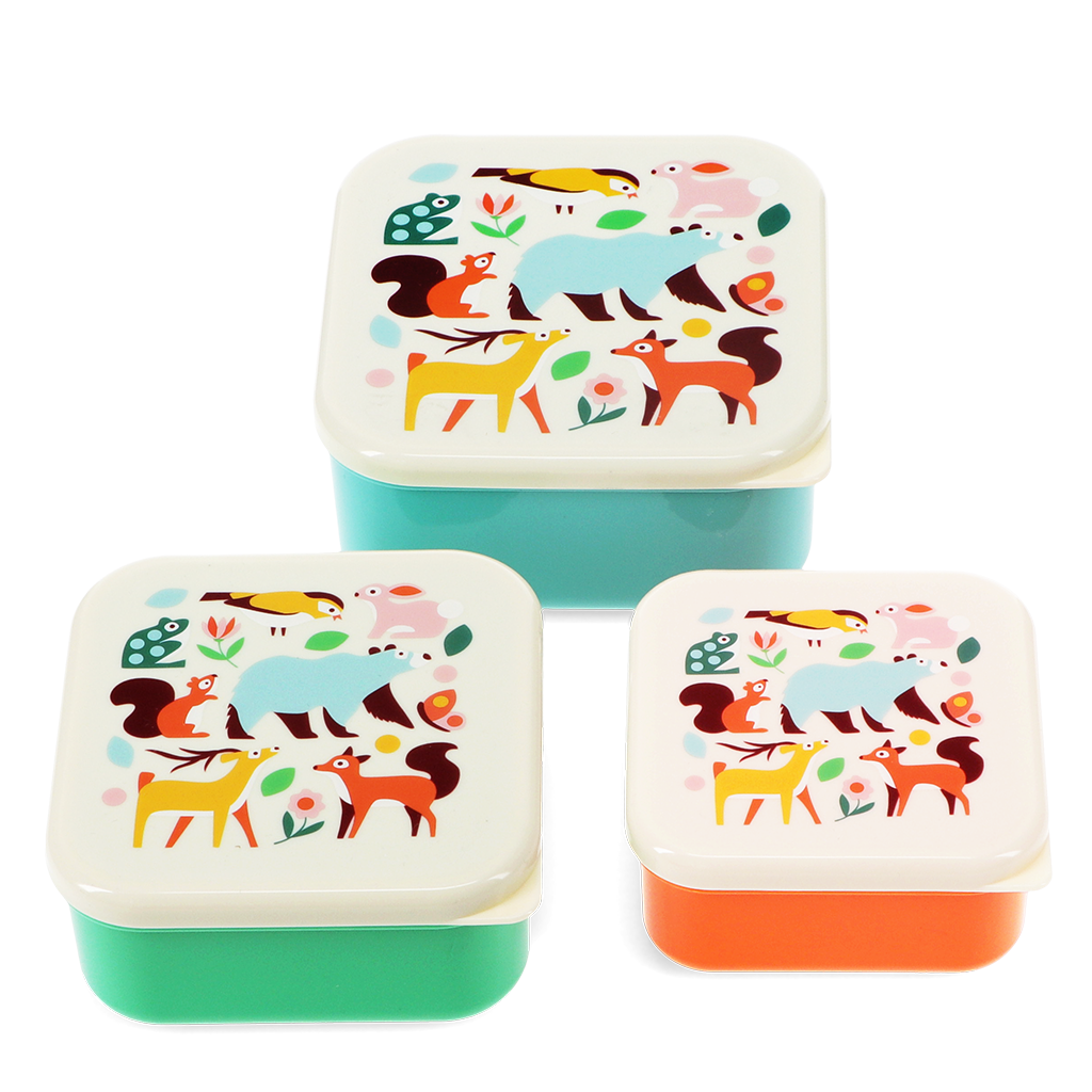 Snack boxes (set of 3) - Woodland | ﻿Rex London
