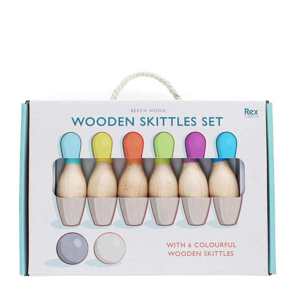 Wooden skittles set Rex London
