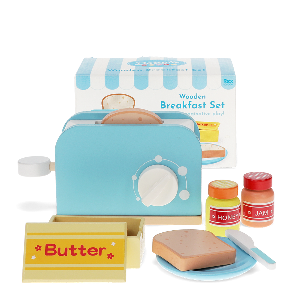 Wooden toy toaster playset | ﻿Rex London