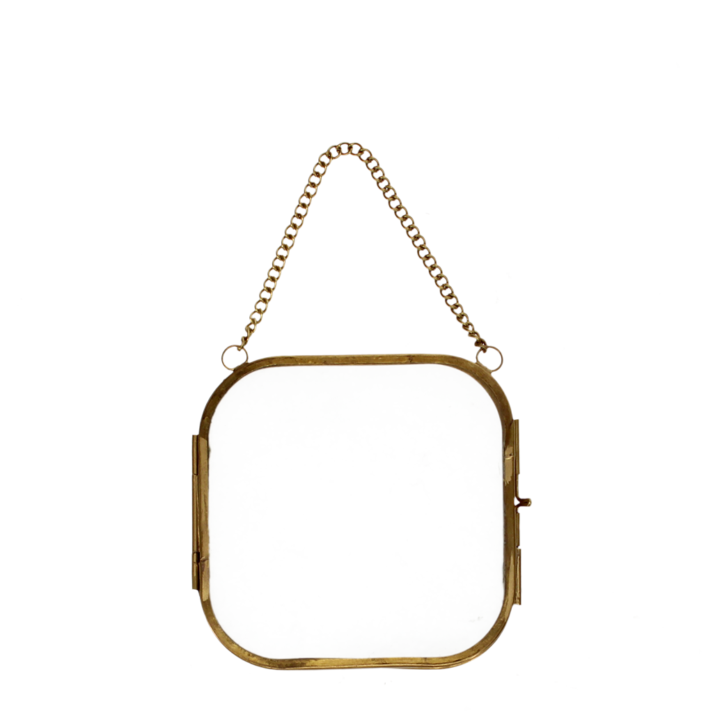 Rounded hanging brass frame 10x10cm | ﻿Rex London