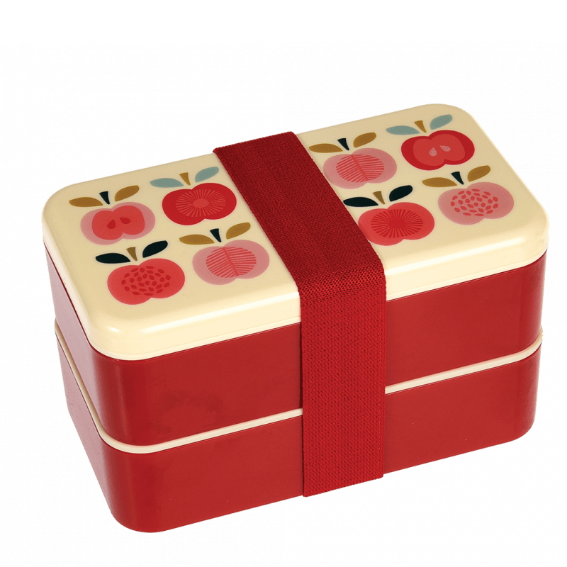 Bento box with cutlery - Vintage Apple | ﻿Rex London