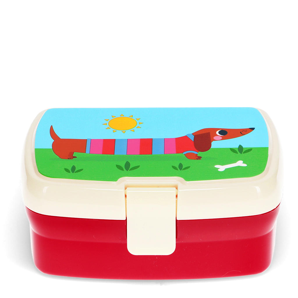 Lunch box with tray - Sunny Sausage Dog | ﻿Rex London