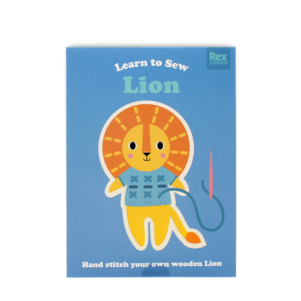 Learn to sew wooden hand-stitch set - Lion | ﻿Rex London