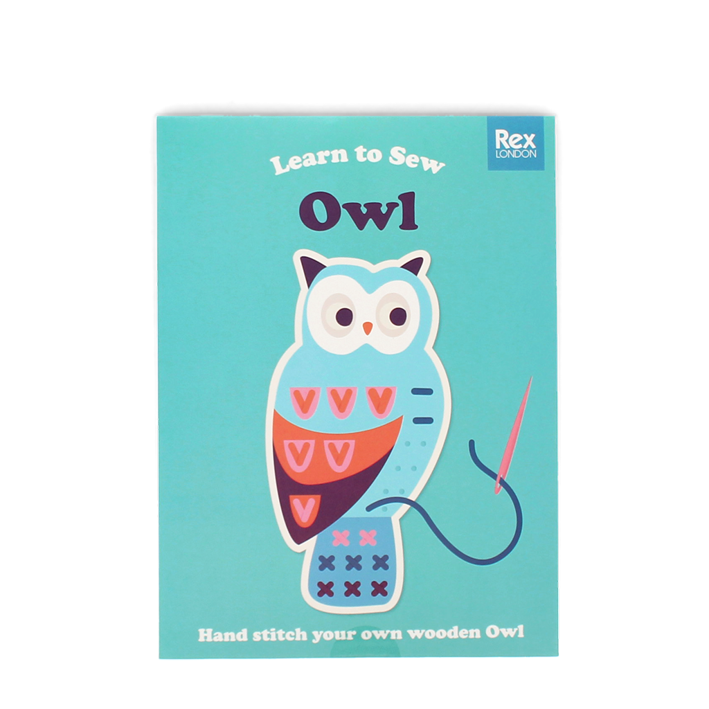 Learn to sew wooden hand-stitch set - Owl | ﻿Rex London