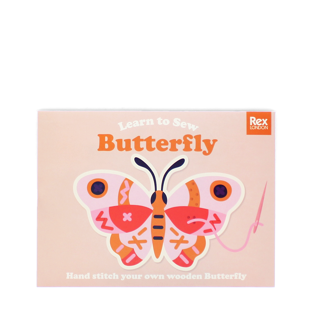 Learn to sew wooden hand-stitch set - Butterfly | ﻿Rex London