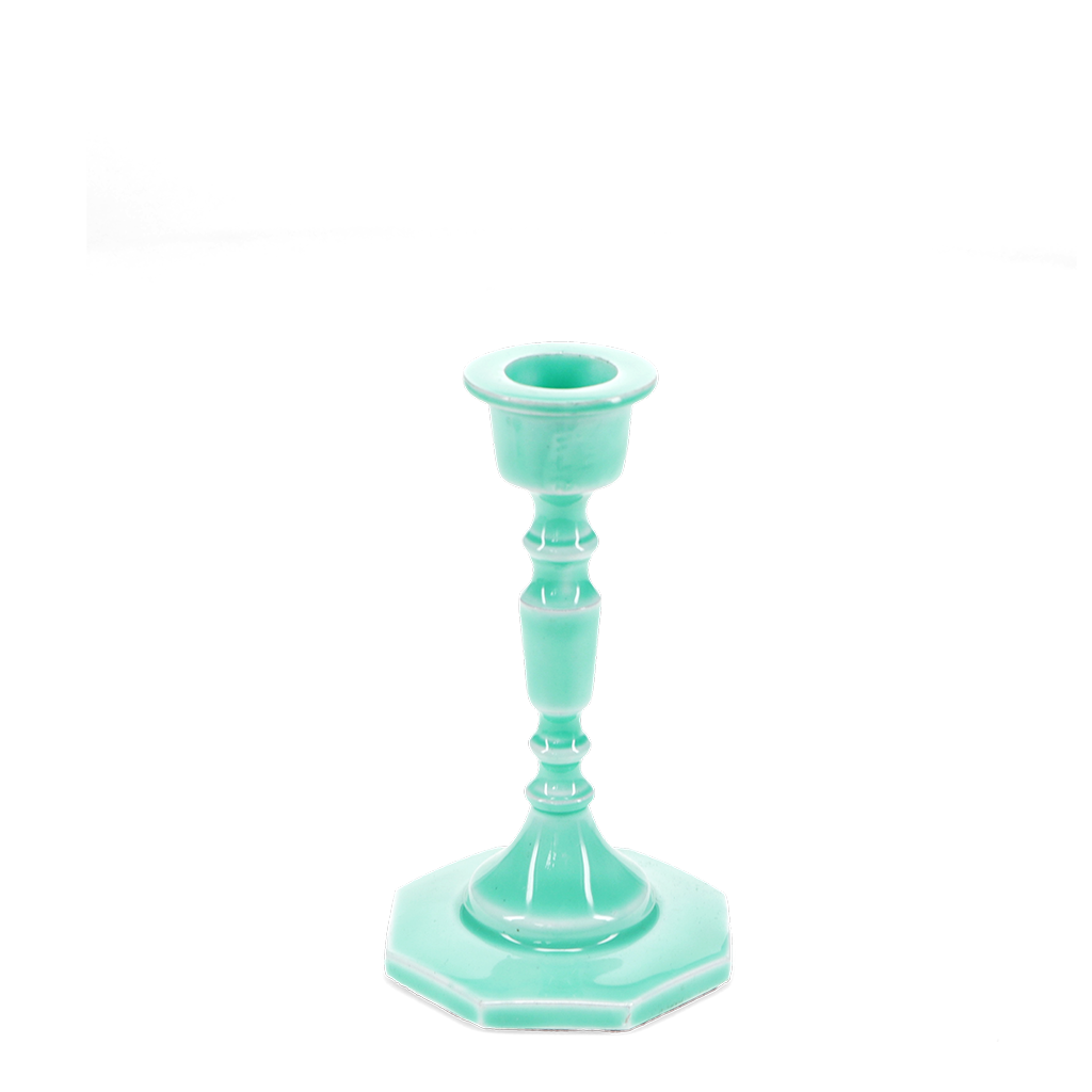 Enamel candlestick (13cm) - Aqua | ﻿Rex London