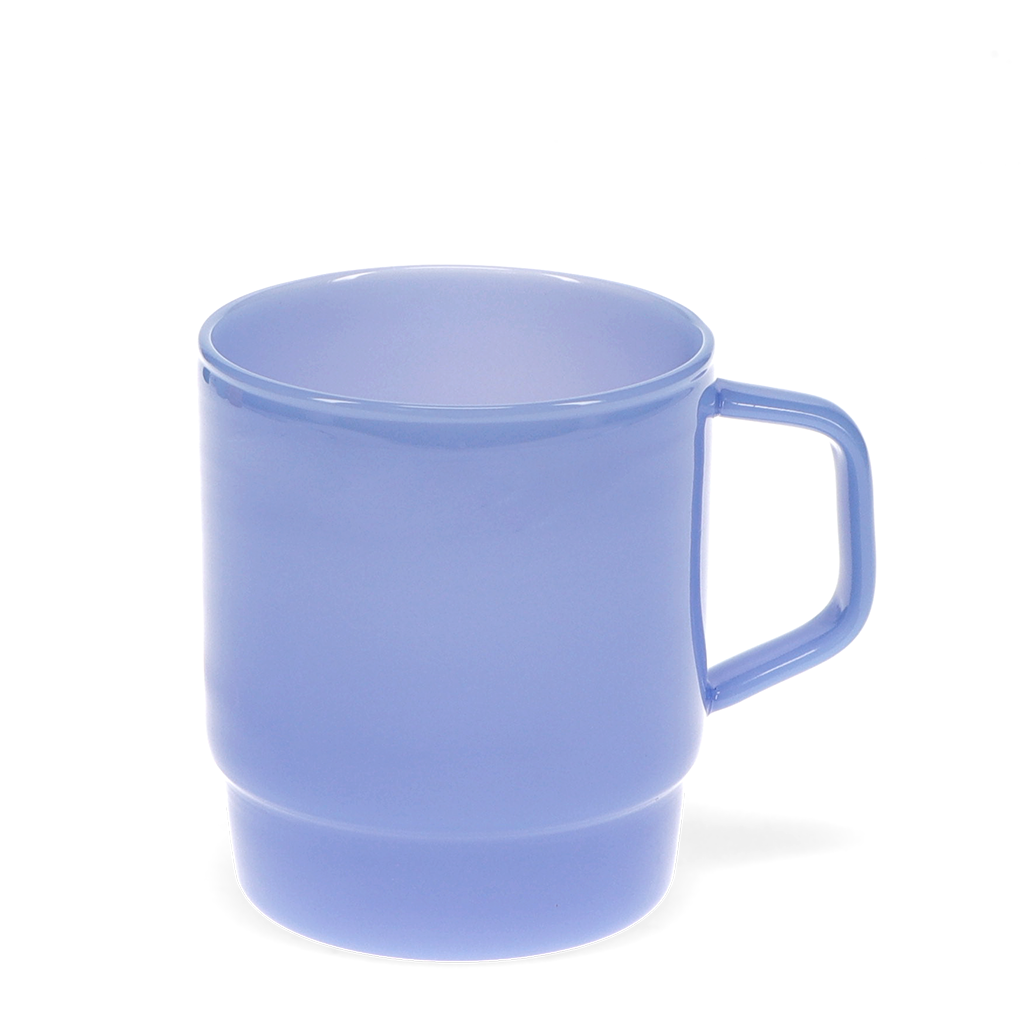 Stacking glass coffee cup 280ml - Milky blue | ﻿Rex London