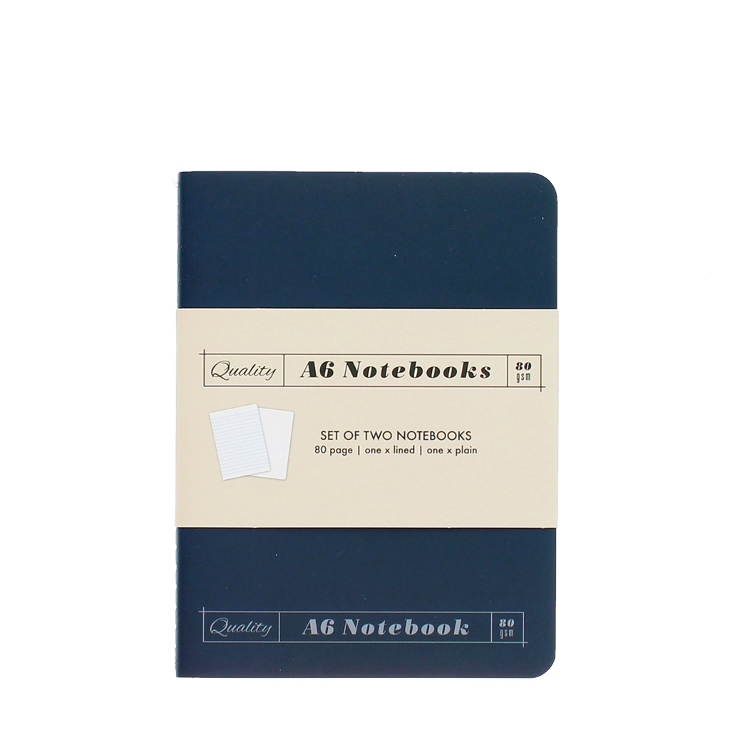 Carnets A6 (lot de 2) - Orange & bleu | ﻿Rex London