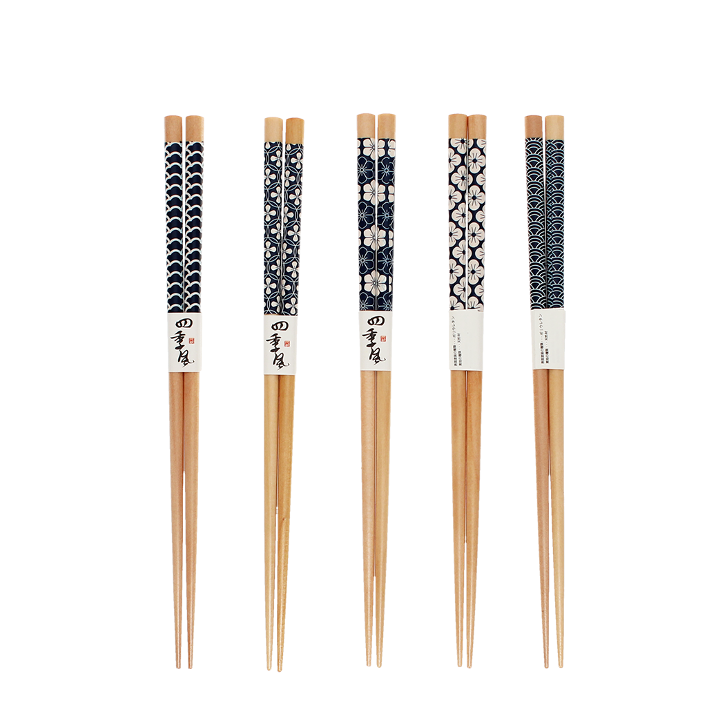 Wooden chopsticks (pack of 5 pairs) - Wagara patterns | ﻿Rex London
