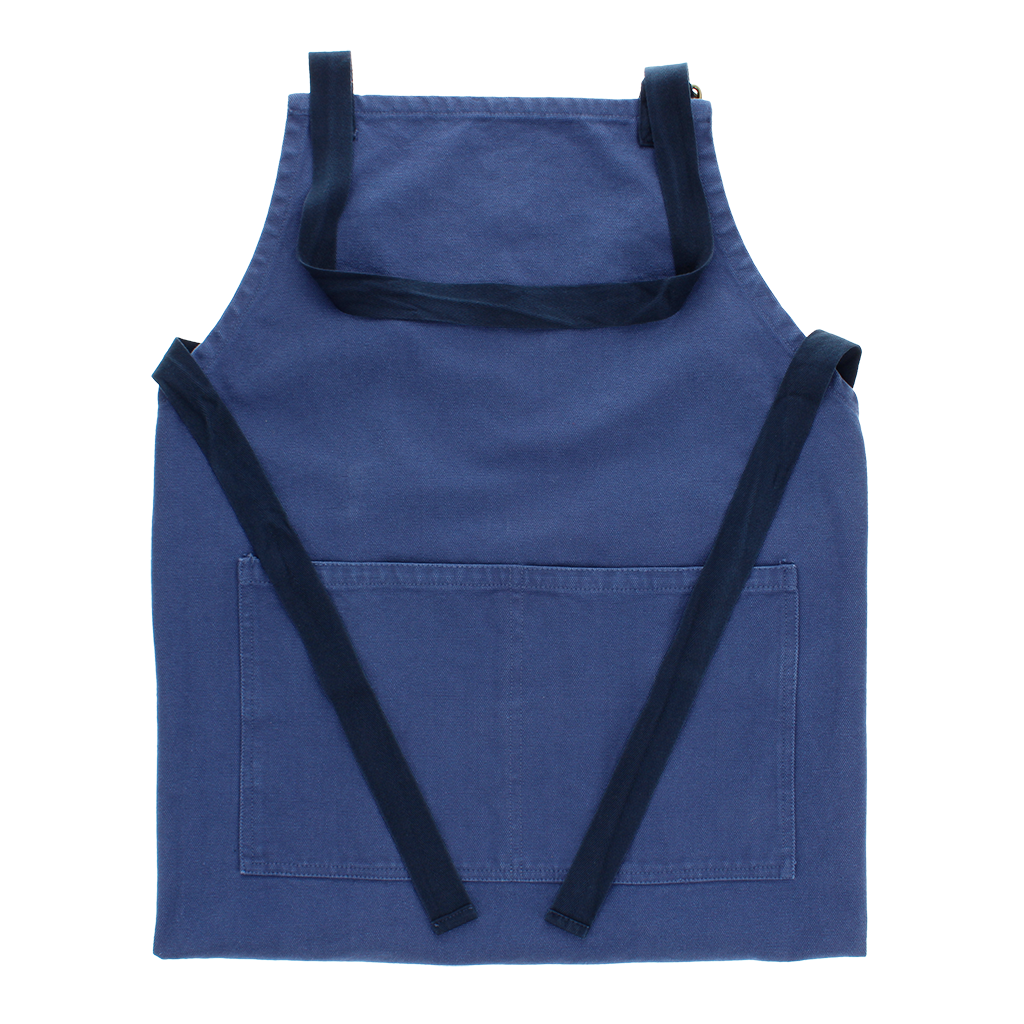 Two-tone utility apron - Indigo blue | ﻿Rex London