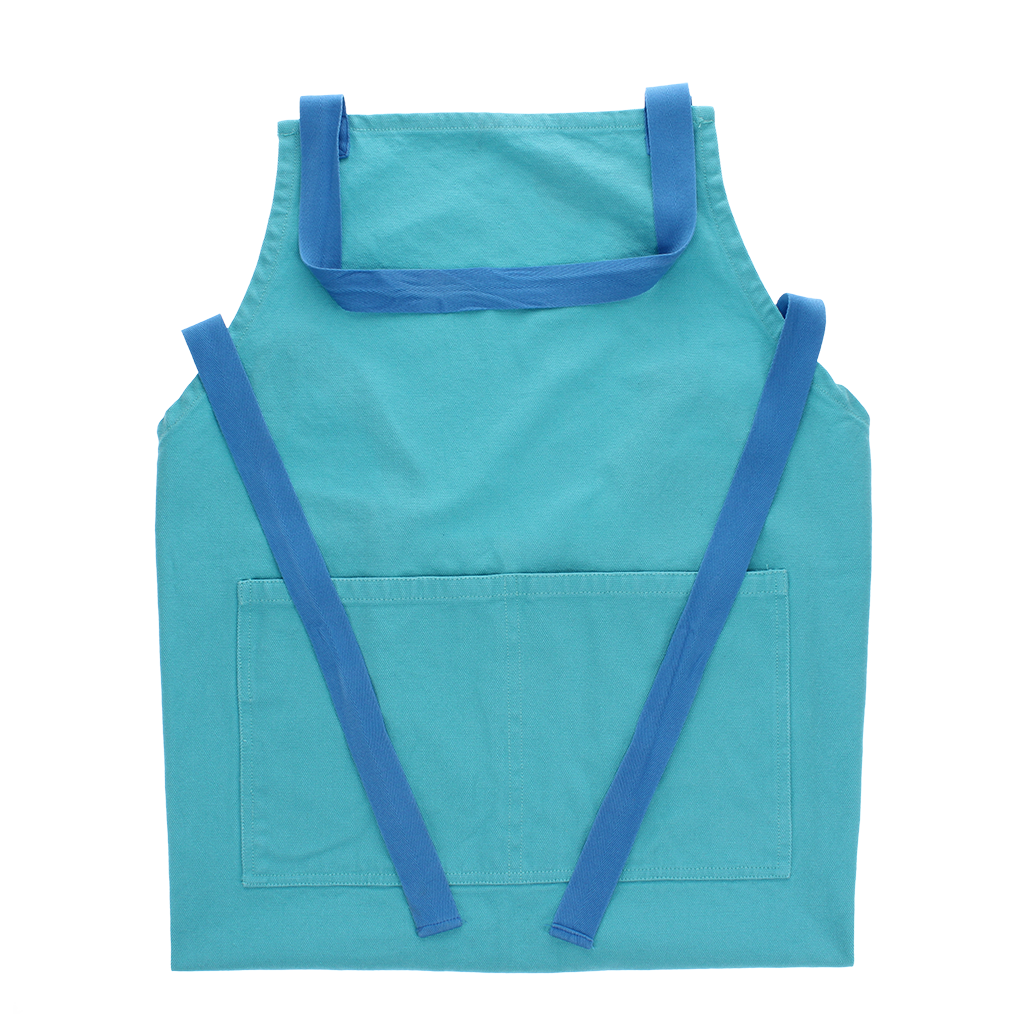 Two-tone utility apron - Aqua blue | ﻿Rex London