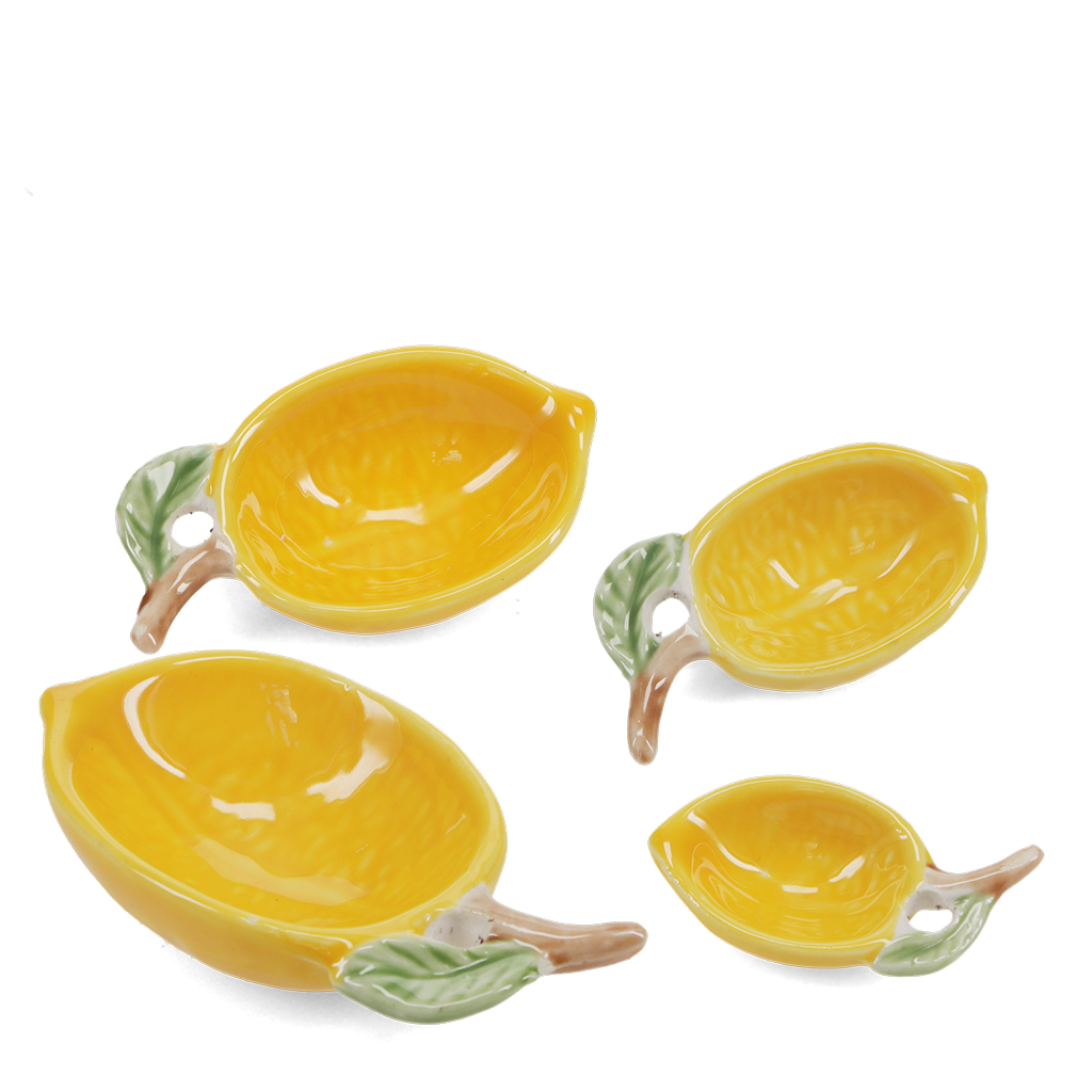 Ceramic measuring spoons (set of 4) - Lemons | ﻿Rex London
