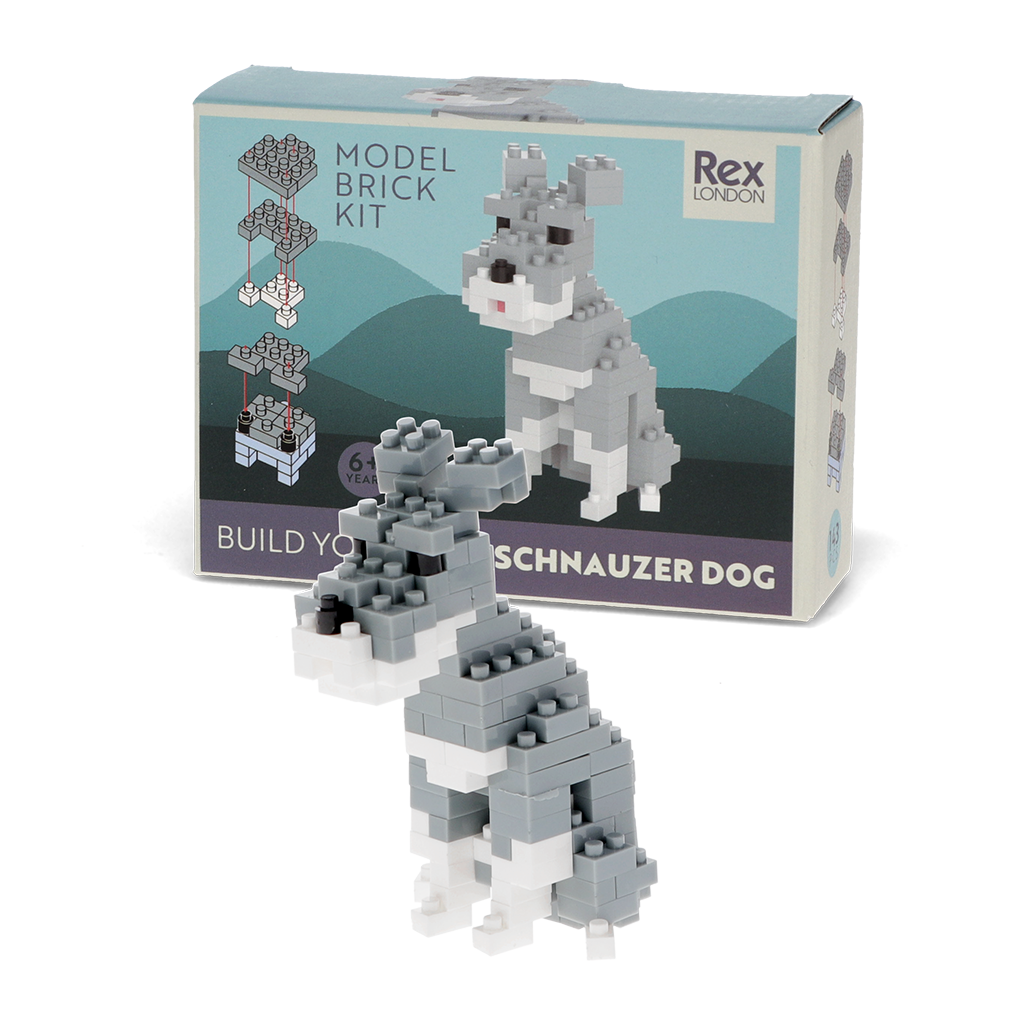 Build your own dog model brick kit - Schnauzer | ﻿Rex London