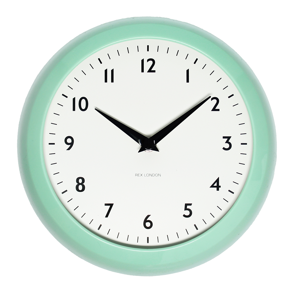 Retro wall clock - Mint green | ﻿Rex London