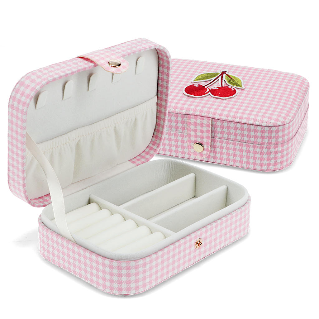 Jewellery box - Pink gingham cherry | ﻿Rex London